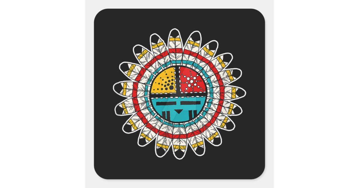 Hopi Kachina Native American Square Sticker | Zazzle