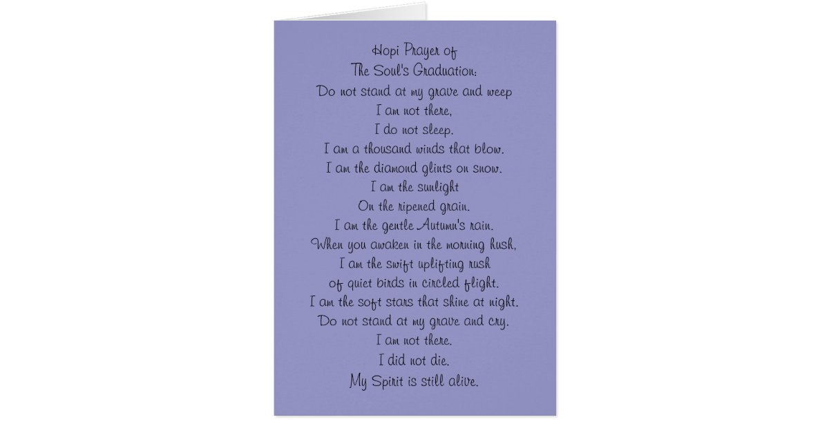 Hopi Prayer - Memorial Card | Zazzle.com