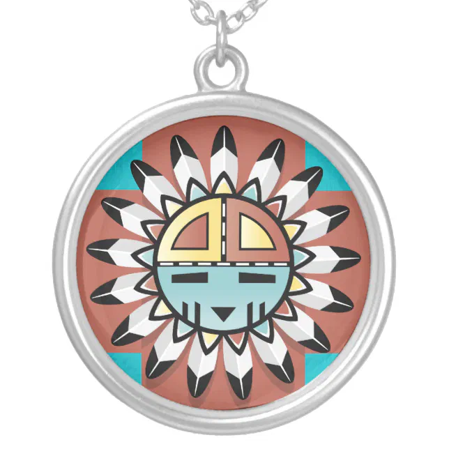 Hopi Sun Shield with 4 Directions Pendant Necklace | Zazzle
