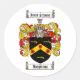 HOPKINS FAMILY CREST - HOPKINS COAT OF ARMS CLASSIC ROUND STICKER | Zazzle