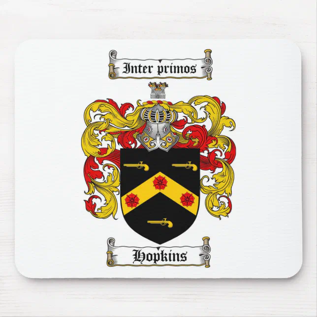 HOPKINS FAMILY CREST - HOPKINS COAT OF ARMS MOUSE PAD | Zazzle