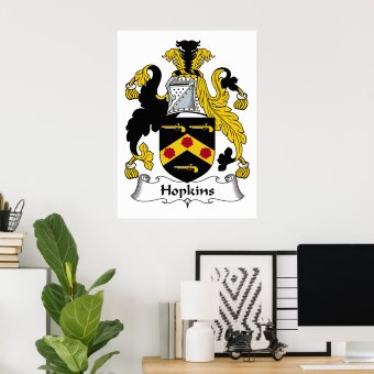 Hopkins Family Crest Poster | Zazzle