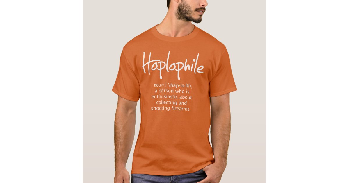 Hoplophile - Handwriting - Dark T-Shirt | Zazzle