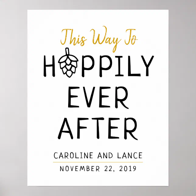 Hoppily Ever After Co-Ed Wedding Bridal Shower Poster | Zazzle