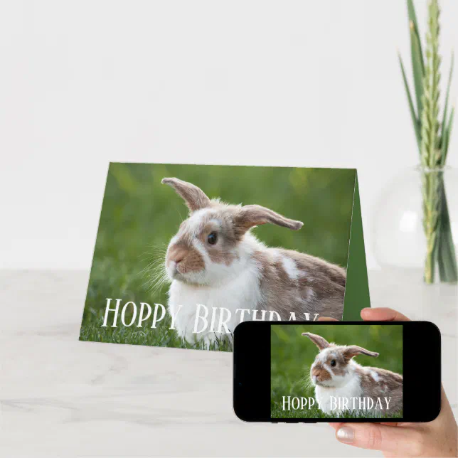 Hoppy Birthday Bunny Card | Zazzle