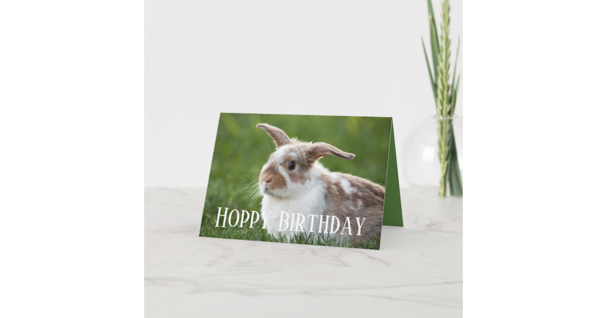 Hoppy Birthday Bunny Card | Zazzle