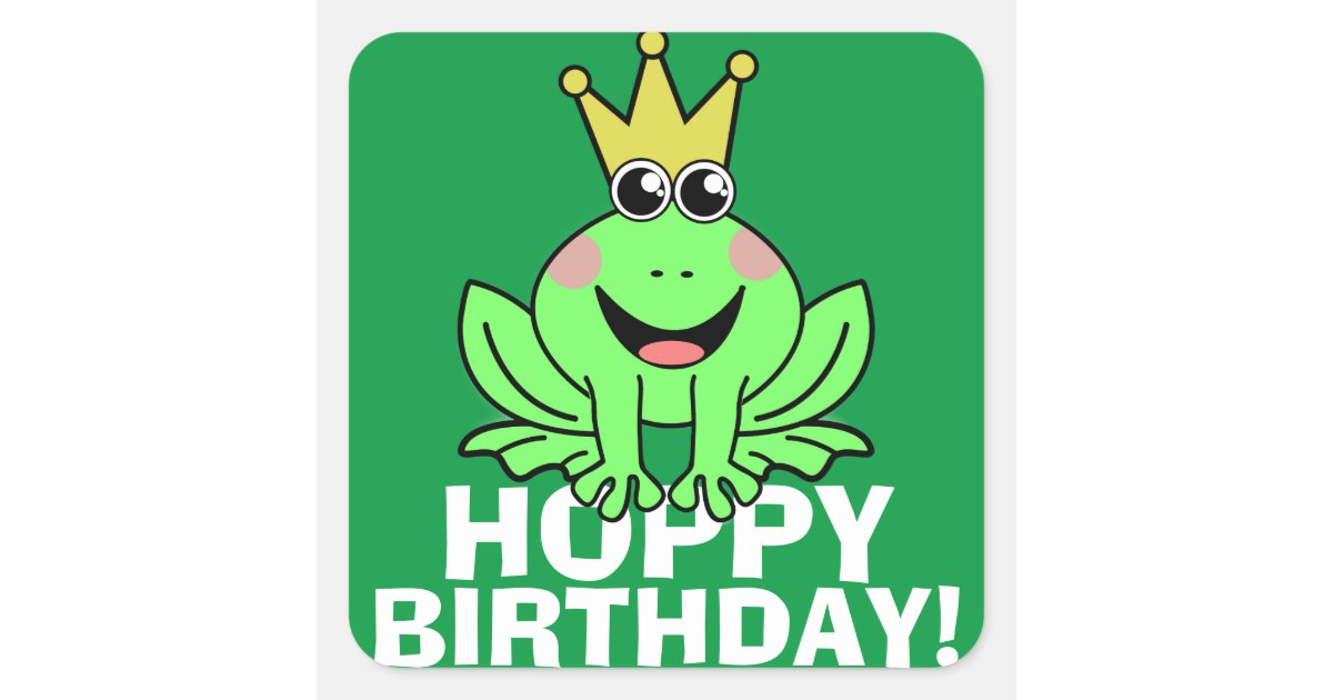 Hoppy Birthday Square Sticker | Zazzle