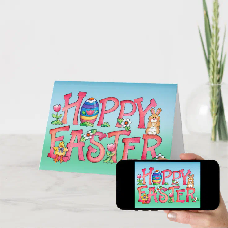 Hoppy Easter Greeting Card | Zazzle