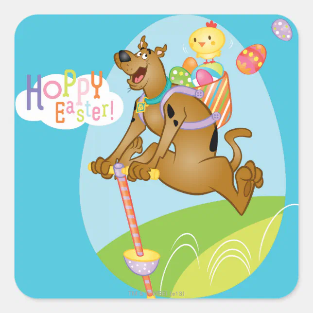Hoppy Easter Square Sticker | Zazzle