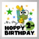 Hoppy Frog 2nd Birthday T-shirts and Gifts Poster | Zazzle