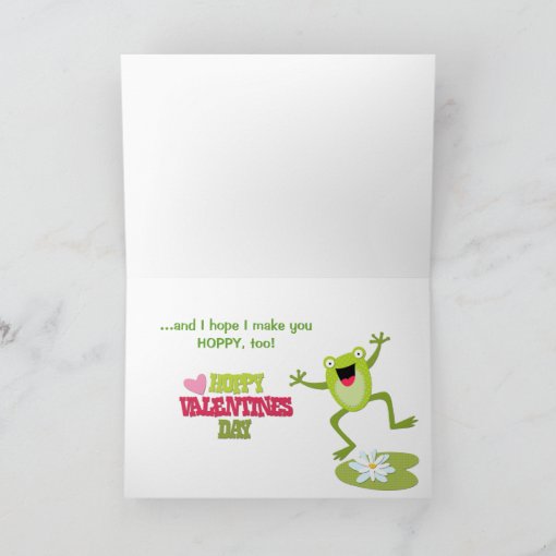Hoppy Frog Valentine Day Holiday Card | Zazzle