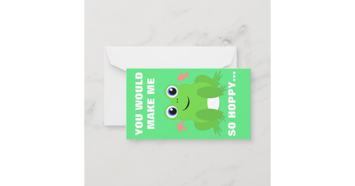 Hoppy Mini Valentine Note Card | Zazzle