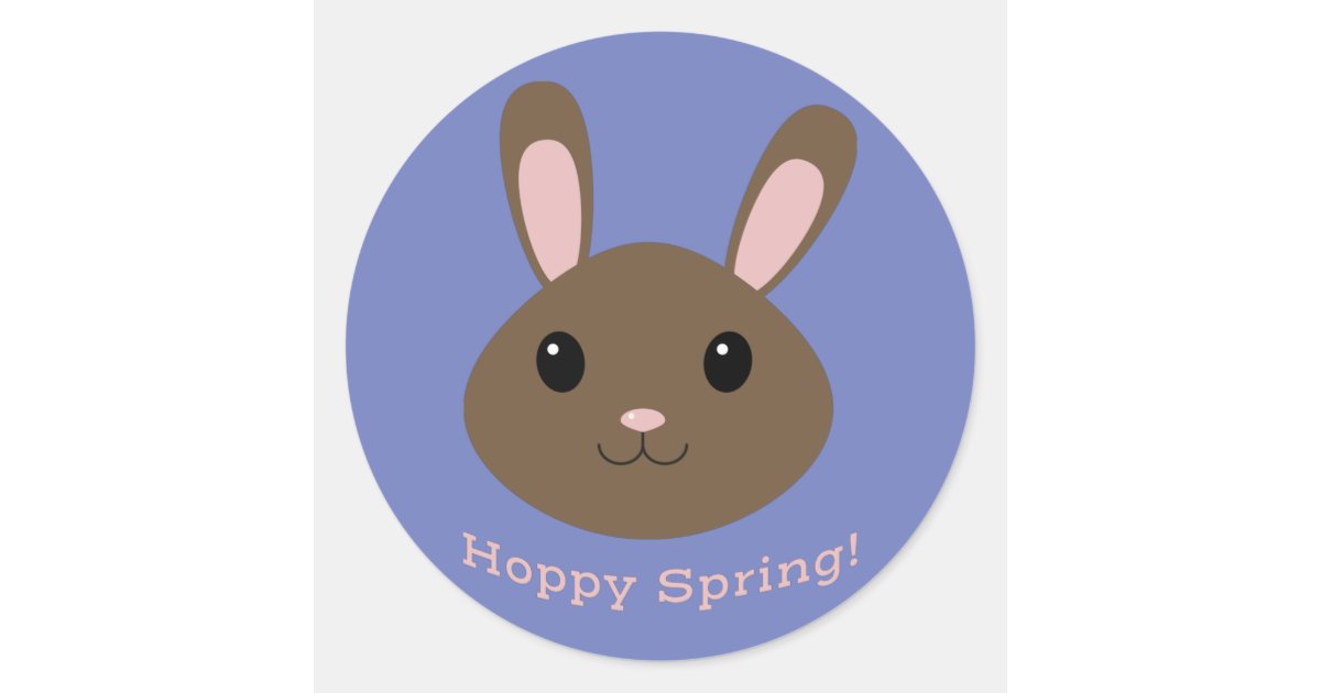 Hoppy Spring Bunny Classic Round Sticker | Zazzle