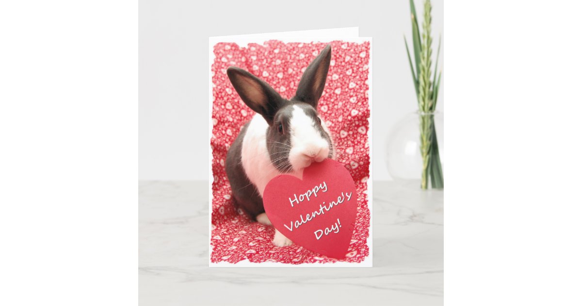 "Hoppy Valentine's Day" (blank inside) Holiday Card | Zazzle