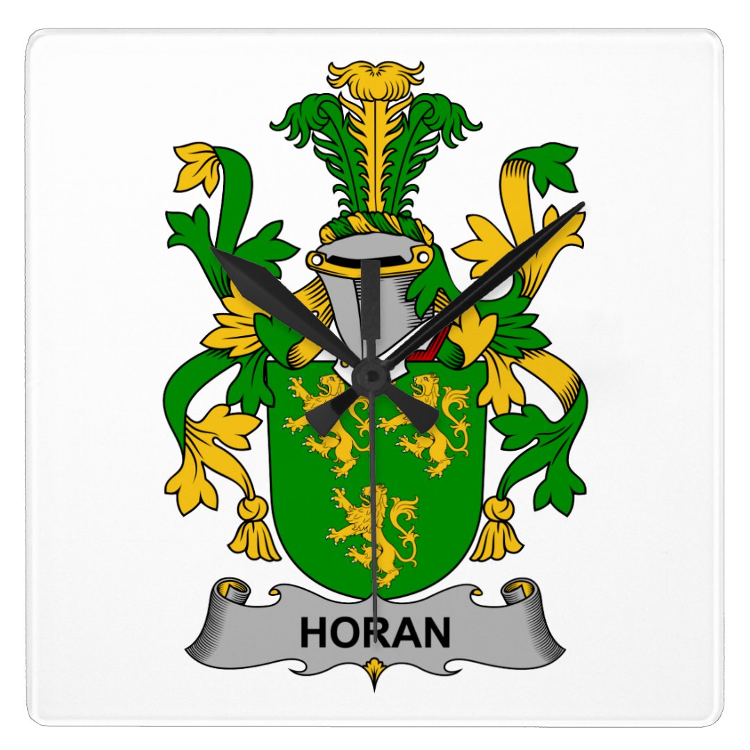 Horan Family Crest Square Wall Clock | Zazzle