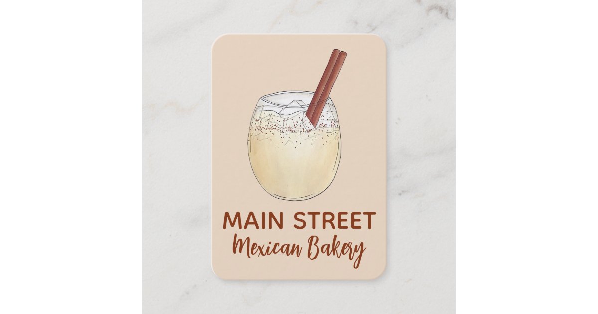 Horchata Orxata Mexican Beverage Bakery Café Business Card | Zazzle