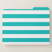 Horizontal Aqua Stripes File Folder | Zazzle