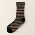 Horizontal Black and Brown Striped Pattern Socks | Zazzle