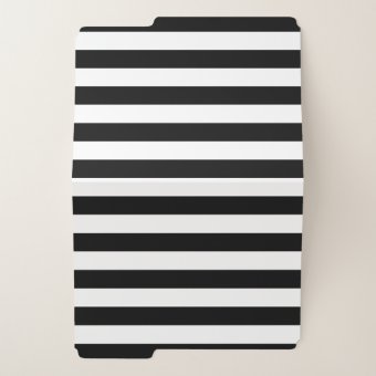 Horizontal Black Stripes File Folder | Zazzle