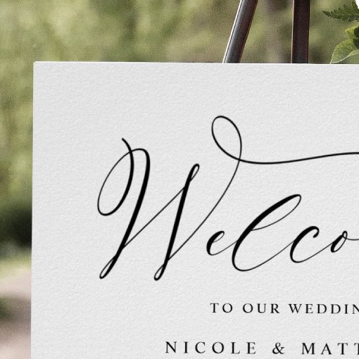 Horizontal Elegant Script Wedding Welcome Sign | Zazzle