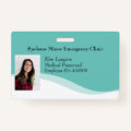 Horizontal ID Photo Lanyard Badge Generic Teal | Zazzle