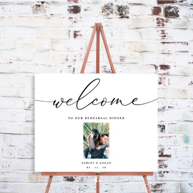 Horizontal Photo Rehearsal Dinner Welcome Sign | Zazzle