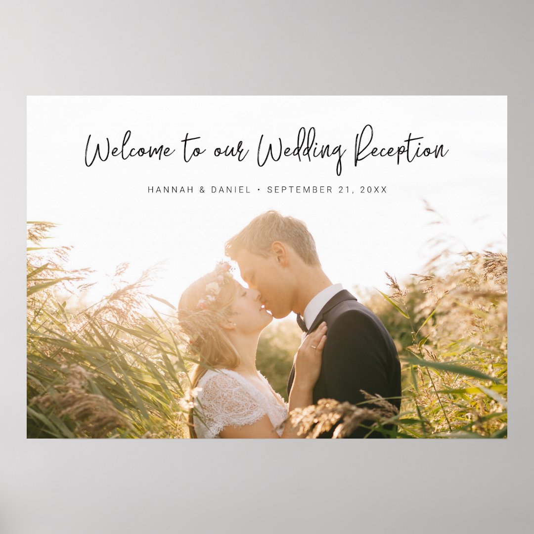 Horizontal Photo Welcome to our Wedding Reception Poster | Zazzle