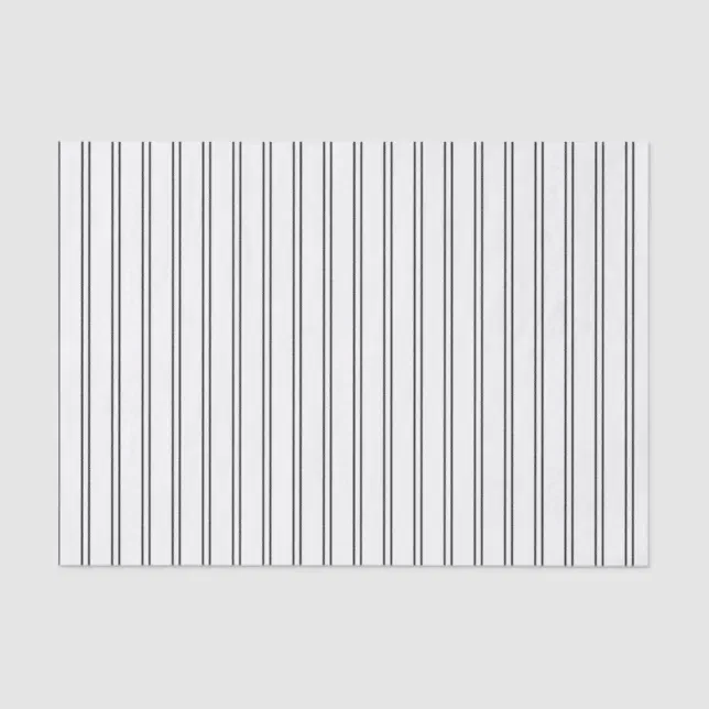 Horizontal Pinstripes in Black and White Tissue Paper | Zazzle