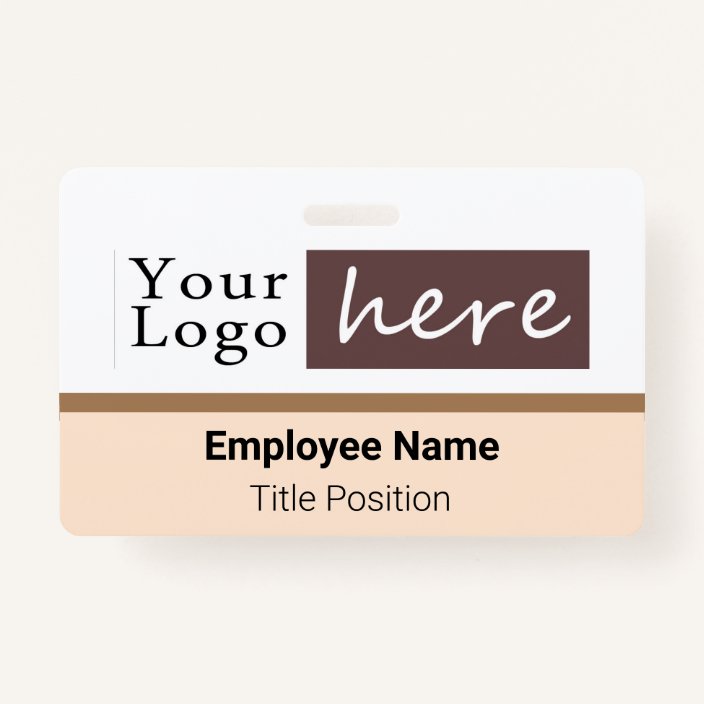 Horizontal Style Logo Employee Name Badge | Zazzle.com