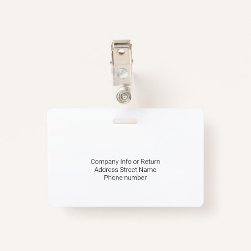 Horizontal Style Logo Employee Name Badge | Zazzle