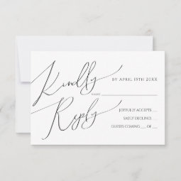 Horizontal Whimsical Script RSVP Card | Zazzle