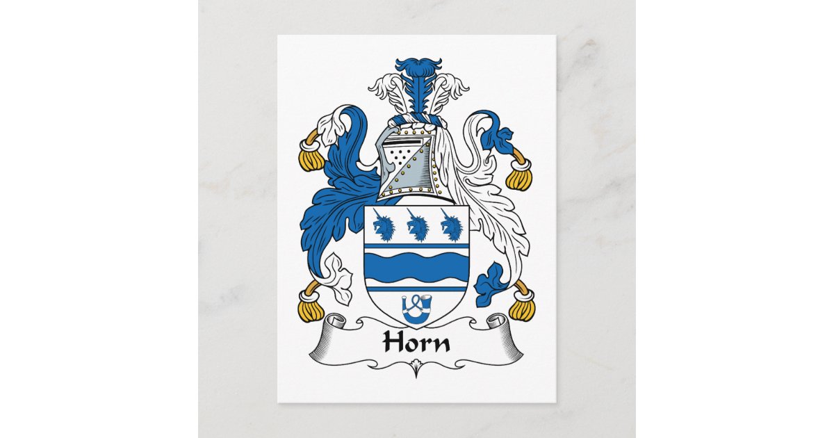 Horn Family Crest Postcard | Zazzle