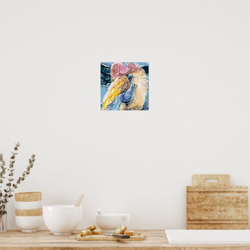 Hornbill Tropical Bird Abstract Art Small Poster | Zazzle