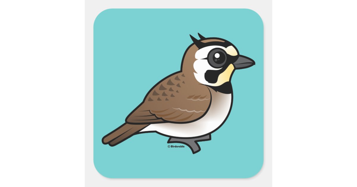 Horned Lark Square Sticker | Zazzle