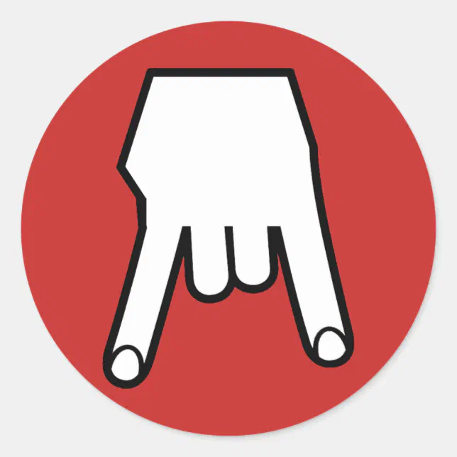 horns down classic round sticker | Zazzle