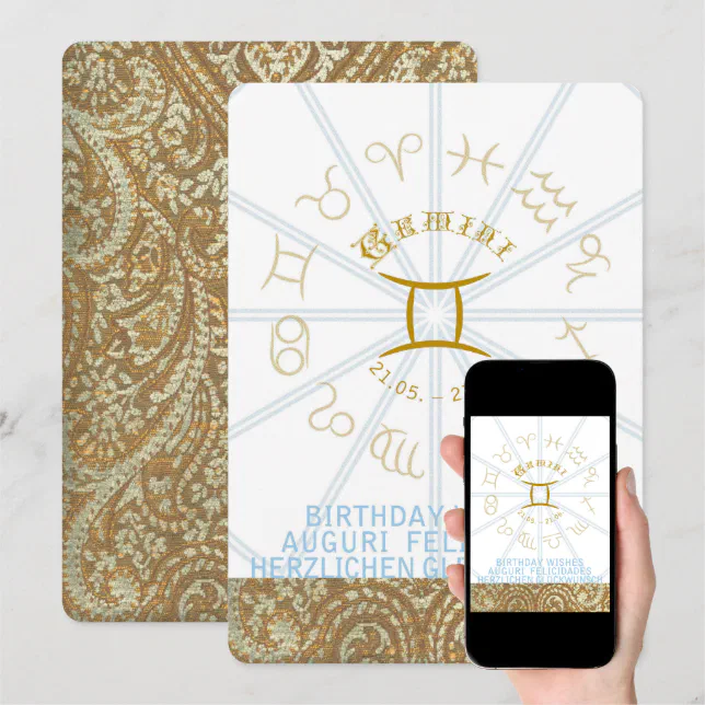 HOROSCOPE ~ Birthday Invite - Gemini | Zazzle