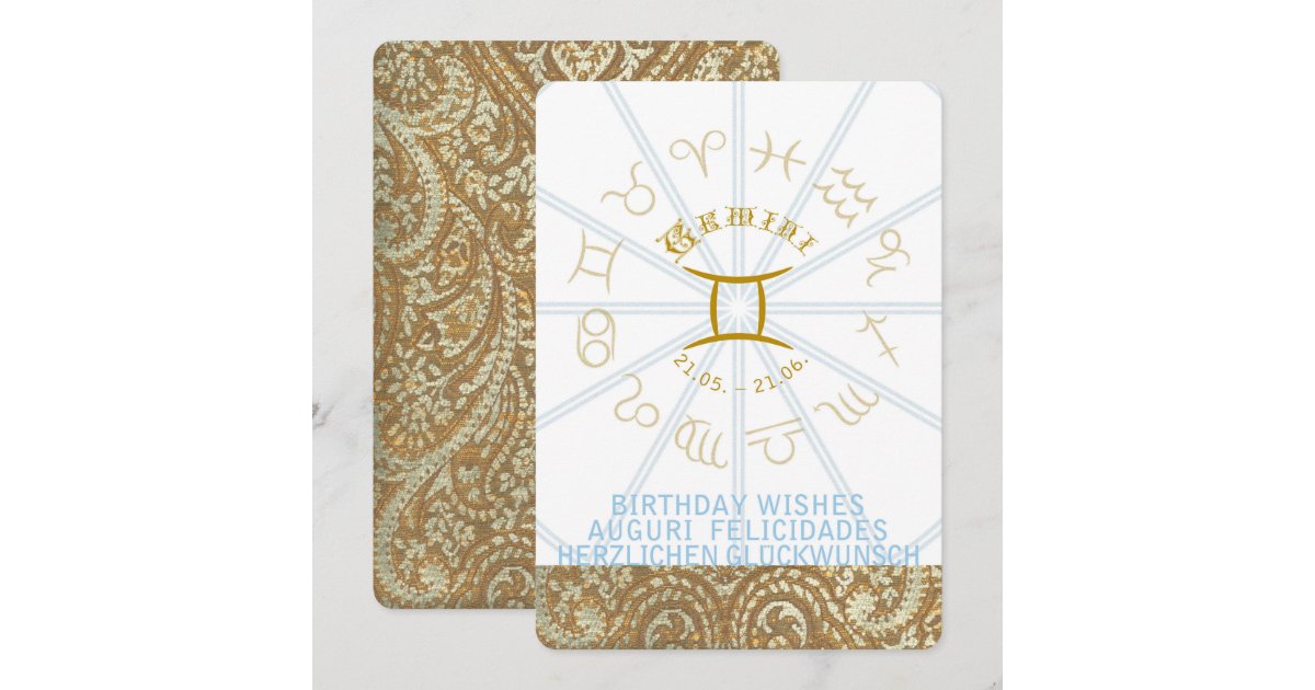 HOROSCOPE ~ Birthday Invite - Gemini | Zazzle