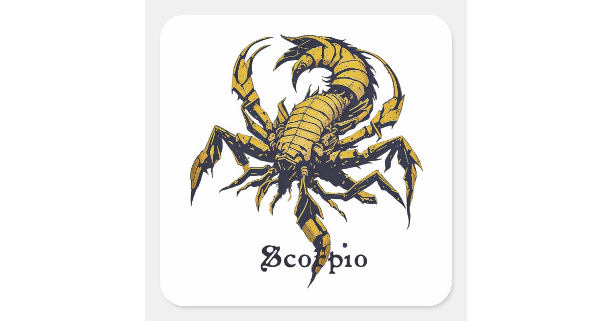 Horoscope sign Scorpio Square Sticker | Zazzle