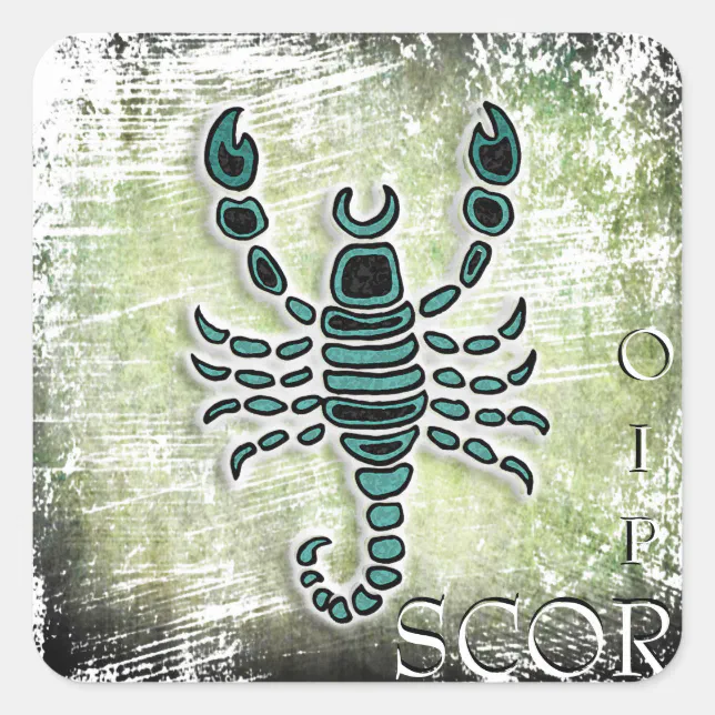 Horoscope Sign Scorpio Square Sticker | Zazzle