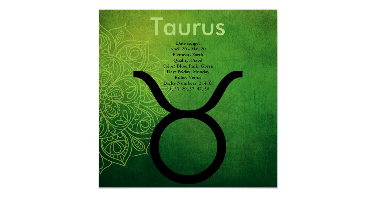 Horoscope Zodiac Astrology Sign Taurus Poster | Zazzle