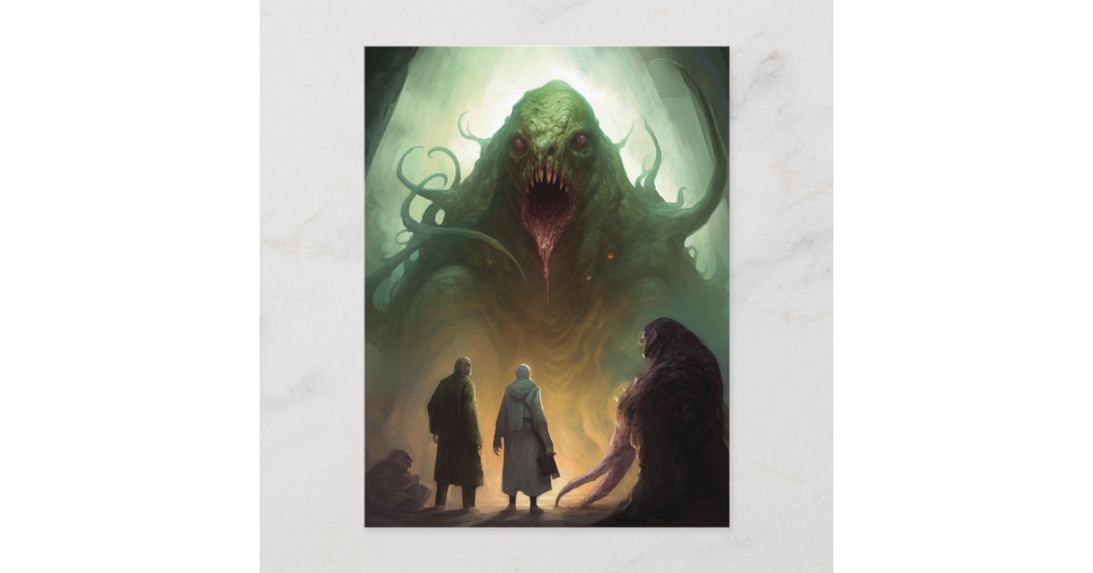 Horrible Green Creature Horror Art Postcard | Zazzle
