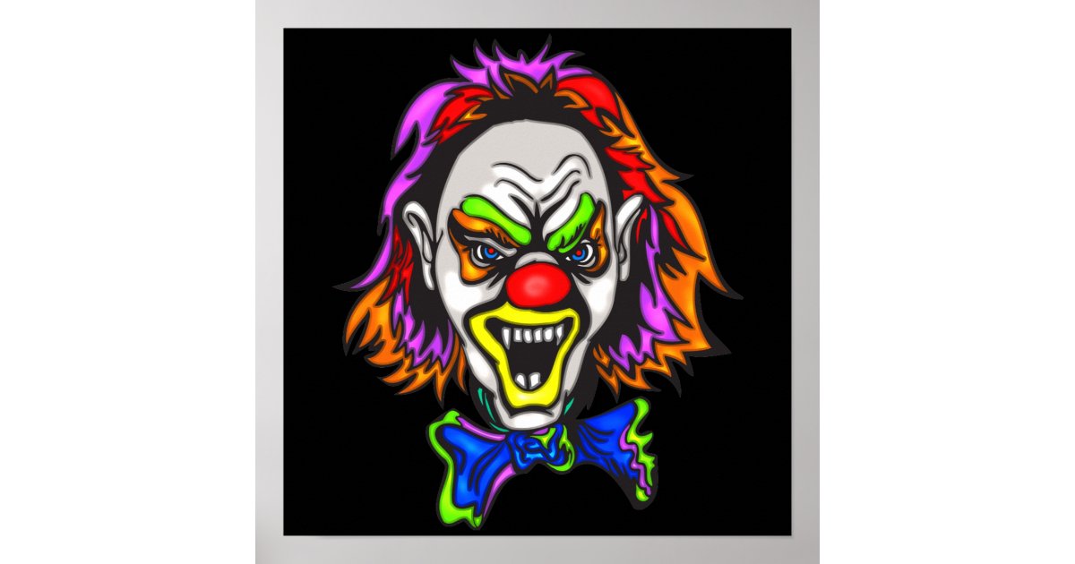 Horrid Evil Clown Poster | Zazzle