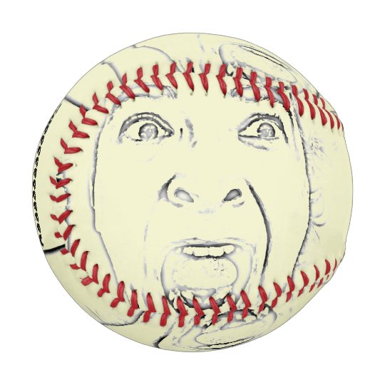 Horrified Screaming Face All Over Design Hilarious Baseball | Zazzle.com