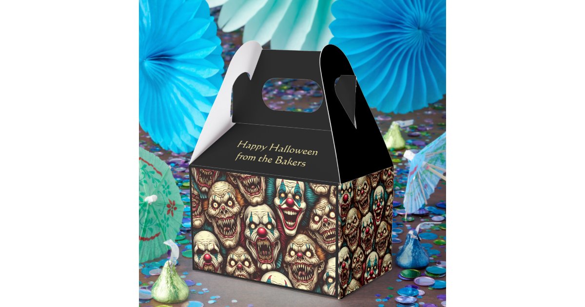 Horrifying Clowns Halloween Party Favor Boxes | Zazzle