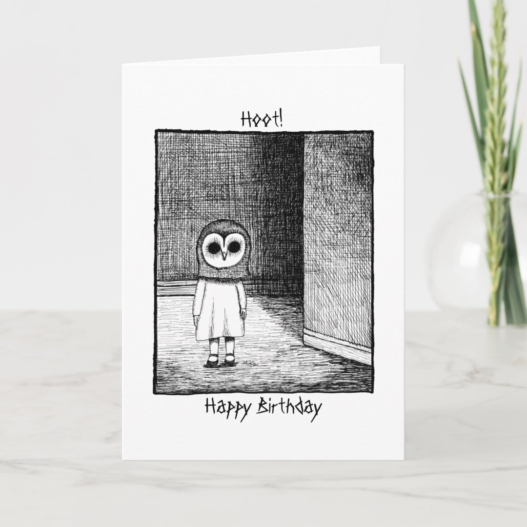 Horror Birthday Scary Creepy Weird Goth Dark Art Card | Zazzle