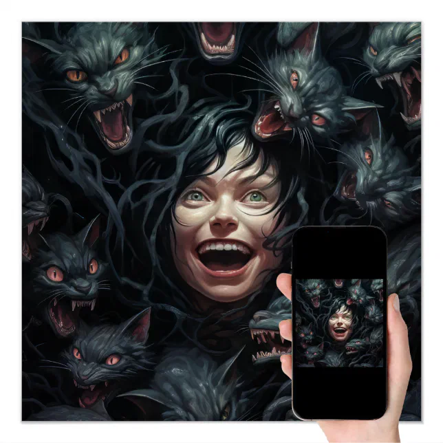 Horror Cat Nightmare Poster | Zazzle