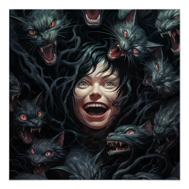 Horror Cat Nightmare Poster | Zazzle