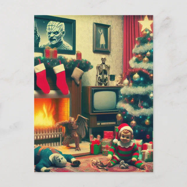 Horror Christmas Postcard | Zazzle