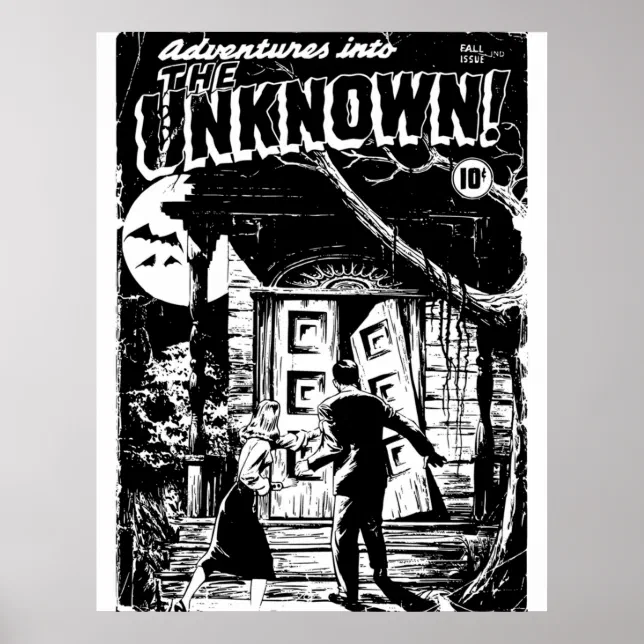 Horror Comic Book Cover Retro Vintage Volume 001 Poster | Zazzle