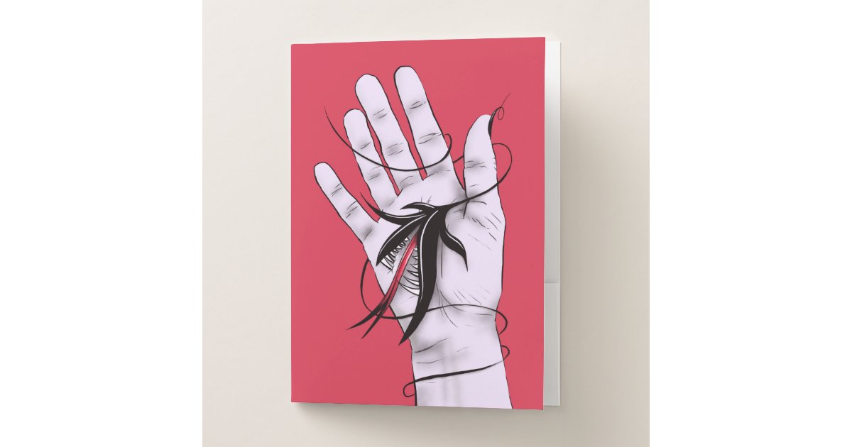 Horror Gothic Hand Biting Flower Monster Macab Art Pocket Folder | Zazzle